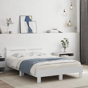 Rám postele s čelem bílý 120 x 200 cm kompozitní dřevo 3207427