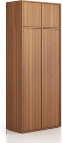 Nástavba pro skříně FRAME, 2x dveře, 872 x 450 x 427 mm, cylindrický zámek, ořech