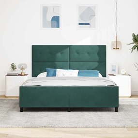 Postel s boxspringem s čelo Tmavě zelená 180 x 200 cm samet 3344960