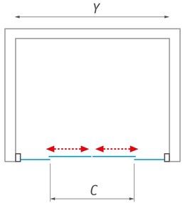 Roth Lega Line sprchové dveře posuvné 160 x 190 cm 574-1600000-00-02 brillant / transparent