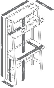 Tchibo - Regál se sekretářem - barva: hnědá