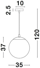 Nova Luce Závěsné svítidlo NAZIO, 35cm, E27 1x12W Barva: Zlatá