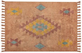 Bavlněný koberec 160 x 230 cm oranžový IGDIR Beliani