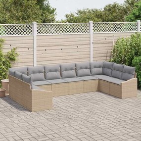 Set pohovek 10 ks Béžová polyratan 3346900