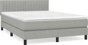 Box spring postel s matrací světle šedá 140 x 190 cm textil 3140209