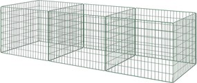 Outsunny Kompostér 1680 litrů, 270 x 90 x 70 cm, 3-dílný rychlý kompostér z oceli, voděodolný thermokompostér s otevřeným mřížkovým designem, zahradní