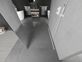 Mexen Kioto, průchozí sprchová zástěna 110 x 200 cm, lustře 8 mm, 2x bílá stabilizační rozpěra, 800-110-002-20-50