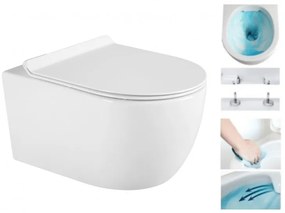Závěsný set GEBERIT Duofix Basic+ WC CARMEN Rimless 49 x 37 cm + pomalu padající deska Slim, bílá, 3388XX00+39010100