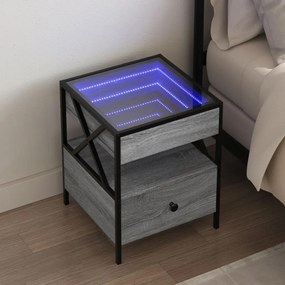 Noční stolek s Infinity LED šedý sonoma 40 x 40 x 51 cm