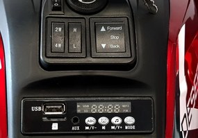 LEAN CARS Elektrická čtyřkolka XMX607 červená lakovaná, LED světla, MP3