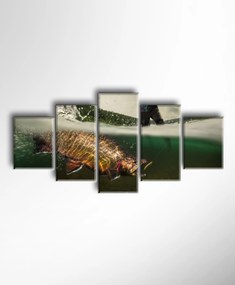 Malvis ® Obraz Rybář a pstruh ROZMĚR (šířka x výška): jednodílný obdélník 150x60 cm
