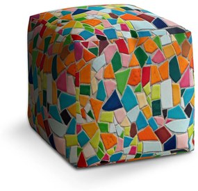 Sablio Taburet Cube Barevná mozaika: 40x40x40 cm