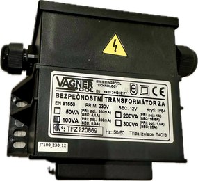 Vagnerpool Transformátor bazénový pro LED světla bez kabelu 100W / 230 V/12 V