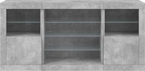 Příborník s LED osvětlením betonově šedý 142,5 x 37 x 67 cm 3209089