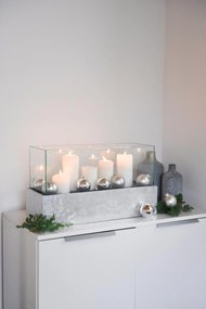 Dekorační svícen CANDELITO, sklolaminát, šířka 50 cm, stříbrný lesk