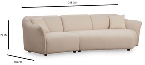 Hanah Home Třímístná pohovka MENTIS krémová 288 cm