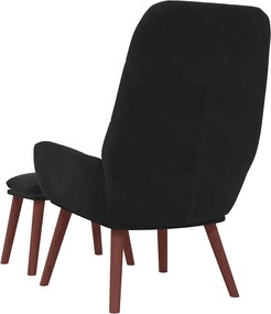 Relaxační křeslo s podnožkou černé samet 3315144