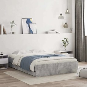 vidaXL Rám postele se zásuvkami 135 x 190 cm kompozit [3207308] Barva: Betonová šedá