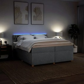 Box spring postel s matrací světle šedá 200 x 200 cm textil 3289094