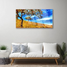 Obraz na skle Louka Strom Příroda 125x50 cm