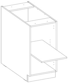 STL 40 cm skříňka dolní jednodveřová LARA Barevné provedení: Bílá / Cappucino lesk