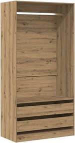 Šatní skříň dub artisan 100 x 50 x 200 cm kompozitní dřevo 3318627