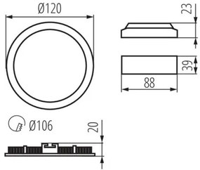 Podhledové LED svítidlo Kanlux ROUNDA V2LED7W-WW-W teplá bílá 28938