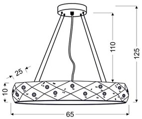 Lustr na lanku GLANCE 5xG9/40W/230V