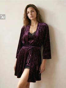 Sinsay - Jednobarevný kimono župan - burgundy
