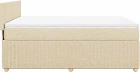 Box spring postel s matrací krémová 140x190 cm textil 3287449