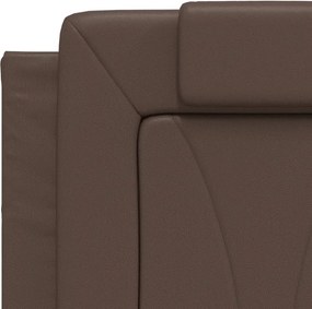 Postel Viana s matrací hnědá 140 x 190 cm umělá kůže 3208791