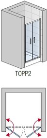 Ronal (Sanswiss) SanSwiss dvoukřídlé dveře TOPP2, Top-Line Šířka: 70 cm