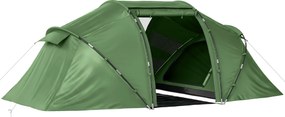 Tunelový stan pro 4-6 osob, kempinkový stan s dveřmi, podlážka, 2000 mm vodotěsná zelená barva