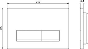 Mexen Fenix ​​12, splachovací tlačítko pro Mexen modul, černá matná-chromová, 601203