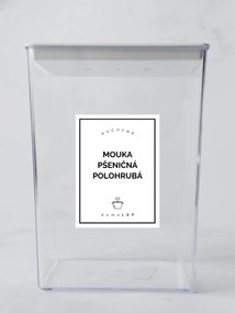 MOUKA PŠENIČNÁ POLOHRUBÁ - omyvatelná samolepka na dózu, výběr rozměrů Ø 5 cm / 5 x 5 cm / 6 x 8 cm | DomaLEP