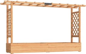 Outsunny vyvýšený záhon se boční a horní mříží pro popínavé rostliny, květináč s drenážními otvory, 200x44x113,5cm, přírodní dřevo