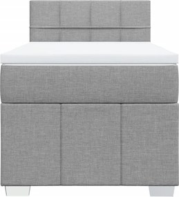 Box spring postel s matrací světle šedý 100 x 200 cm textil 3286979