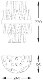 Zuma Line W0567-02D-B57G - Nástěnné svítidlo CONSTANTINOPLE 2xG9/28W/230V zlatá