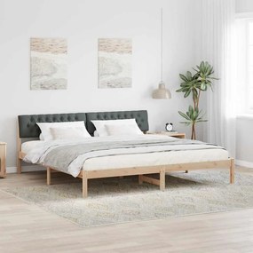Rám postele s čelo hnědá a tmavě šedá 200 x 200 cm 3394339
