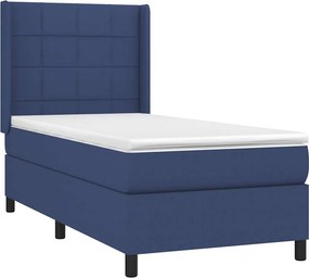 Box spring postel s matrací modrá 90x200 cm textil 3131407