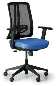 Kancelářská židle HUMAN, černá/modrá, plastový kříž