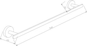 Mexen příslušenství, LOFT lázeňský držák na ručníky, černá, 7012624-70