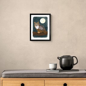 Kristýna Pýchová | Moudrá sova Rám: Černý, Velikost: 100 x 70 cm