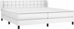 Box spring postel s matrací bílá 200x200 cm umělá kůže 3127332
