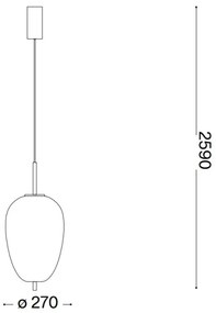 Ideal Lux - LED Lustr na lanku UMILE LED/20W/230V pr. 27 cm CRI 90 mosaz/bílá