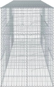 Gabionový koš s víkem 400 x 100 x 150 cm pozinkované železo 3295216