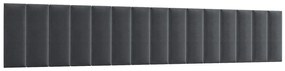 Set 15 čalouněných panelů Quadra 300x60 cm (tmavěšedá). 1052006
