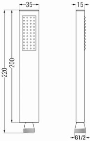 Mexen příslušenství - podomítkový 1-bodový ruční sprchový set R-02, grafit, 785006050-66