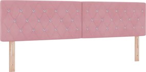 Postel s boxspringem s čelo Růžová 200 x 180 cm samet 3341431