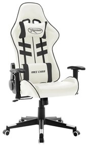 vidaXL Herní židle bílá a černá umělá kůže